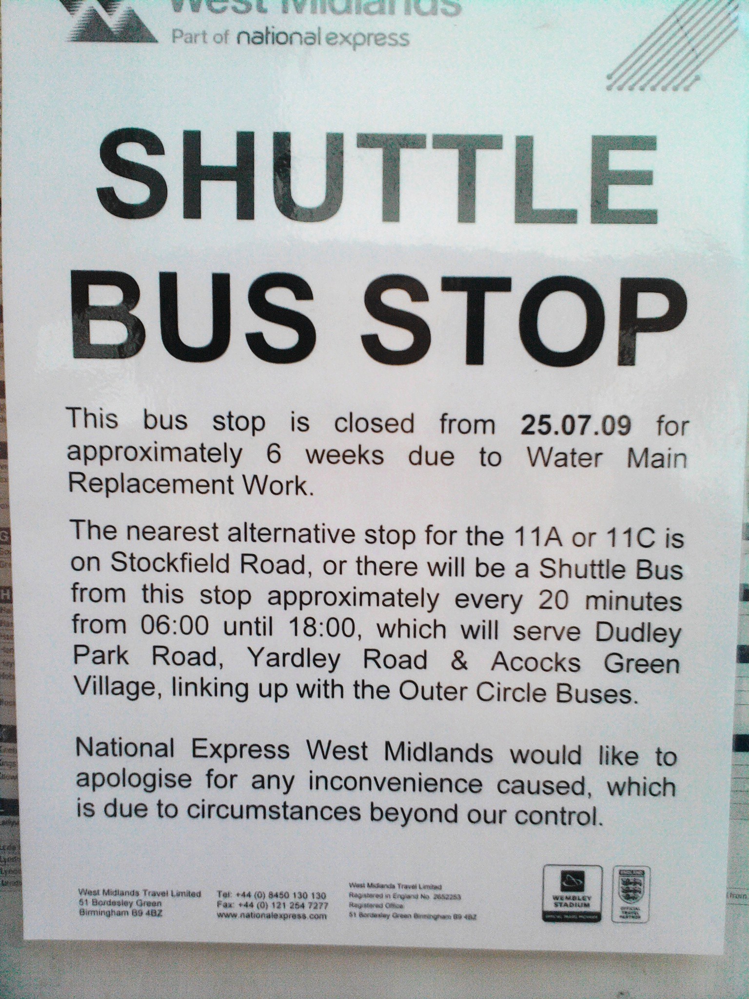 Shuttle Bus notice | Acocks Green Neighbourhood Forum
