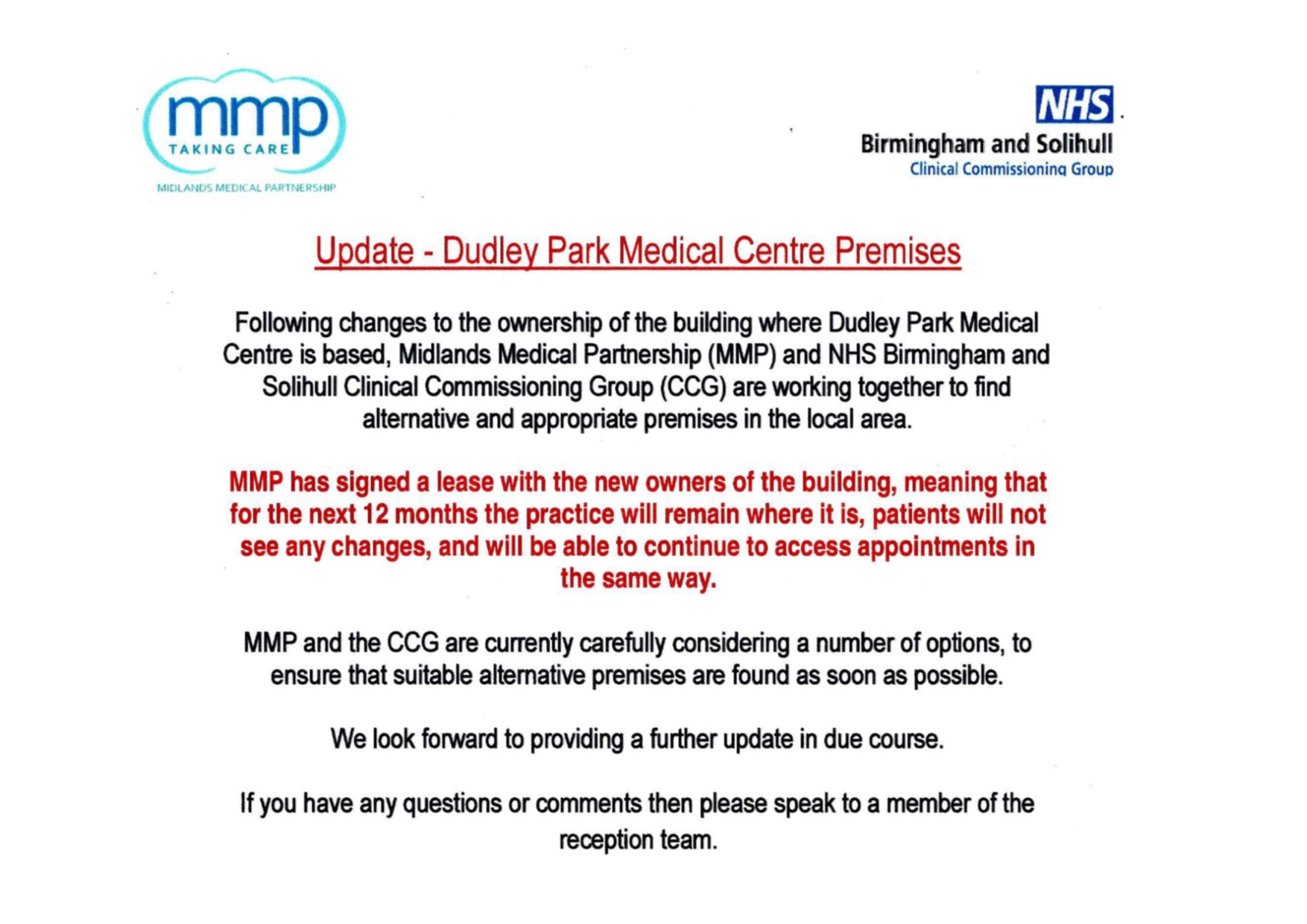 Local GP Surgery to Relocate | Acocks Green Neighbourhood Forum